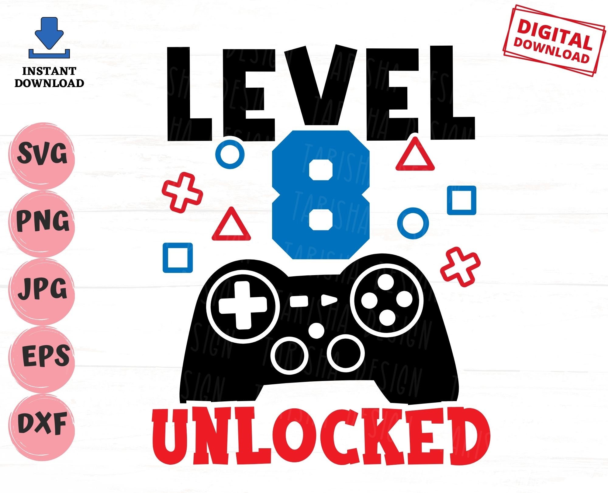 Level 8 Unlocked Svg 8th Birthday Video Games Svg Eight - Etsy