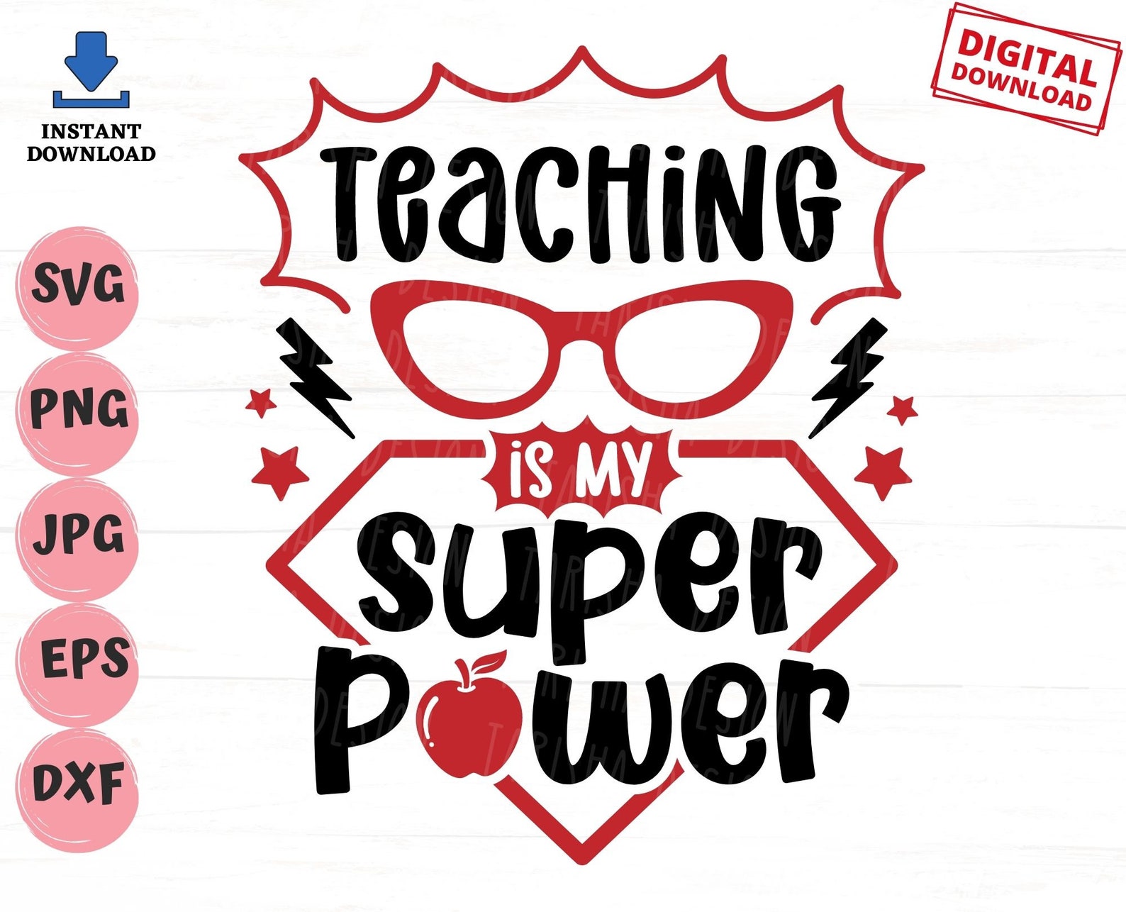 Teaching is My Superpower Svg Back to School Svg Teacher - Etsy