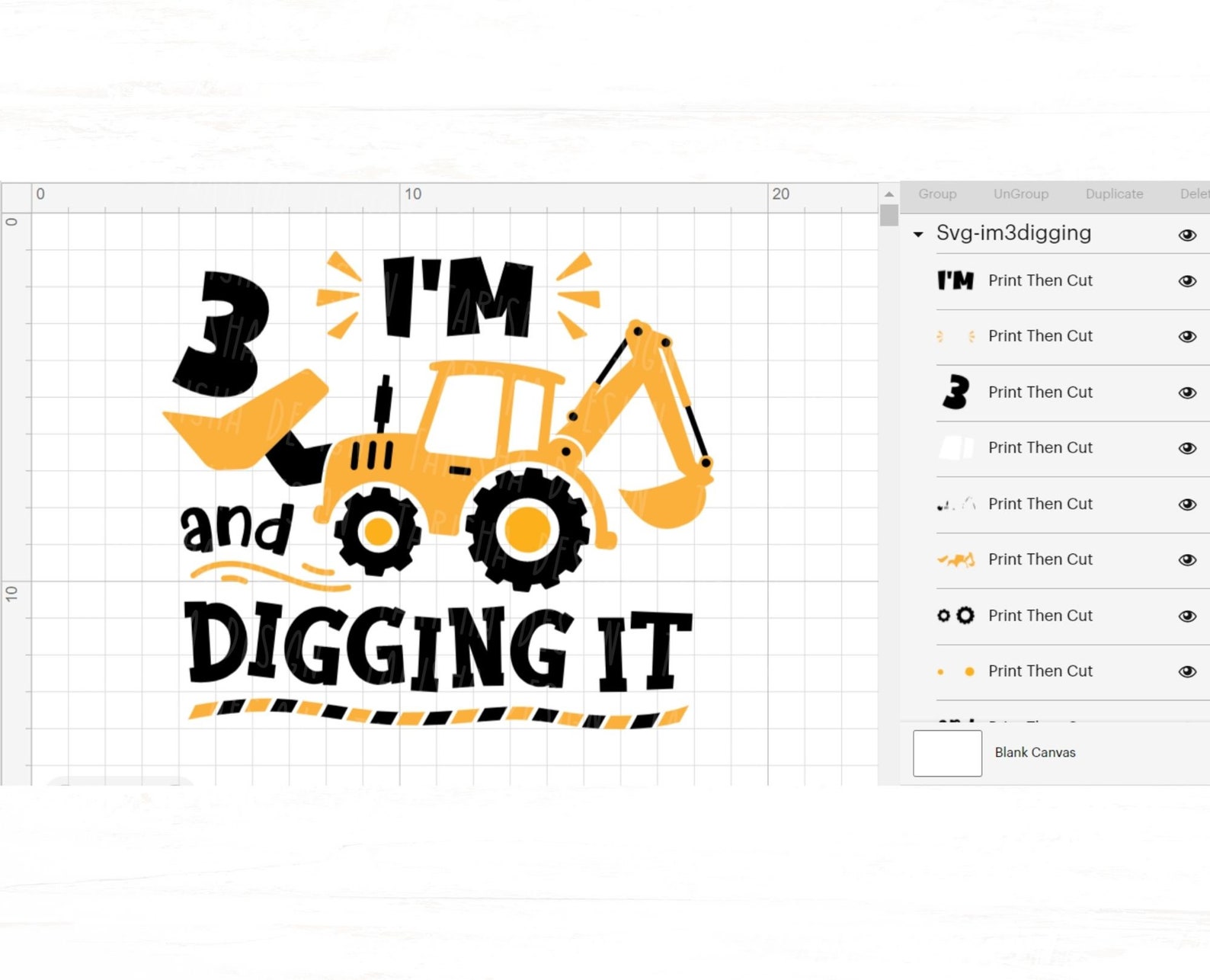 I'm 3 and Digging It Svg, Third Birthday Construction Truck Svg, I'm ...