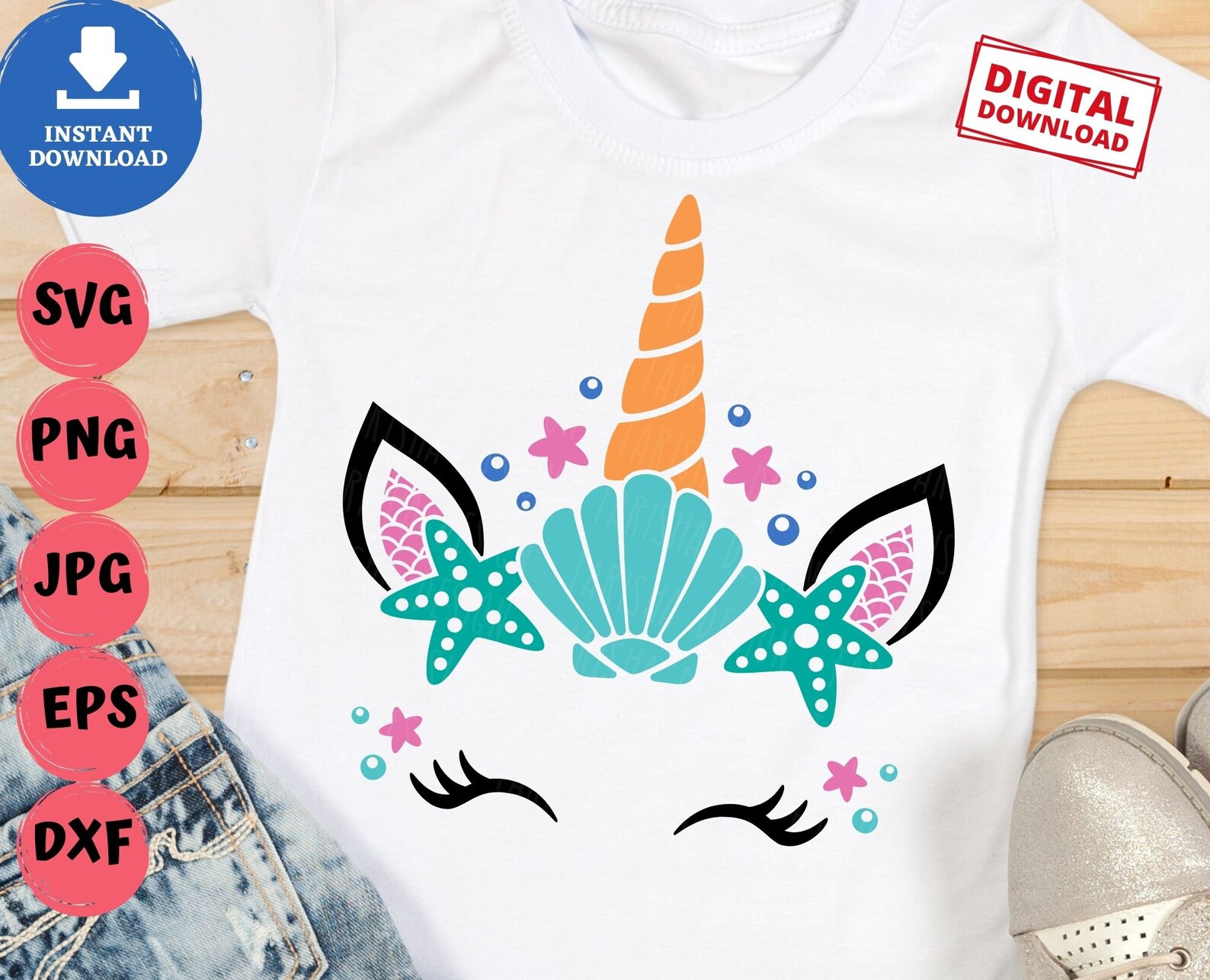 Mermaid Unicorn Face Svg, Summer Unicorn Face Svg, Unicorn Lovers Svg ...