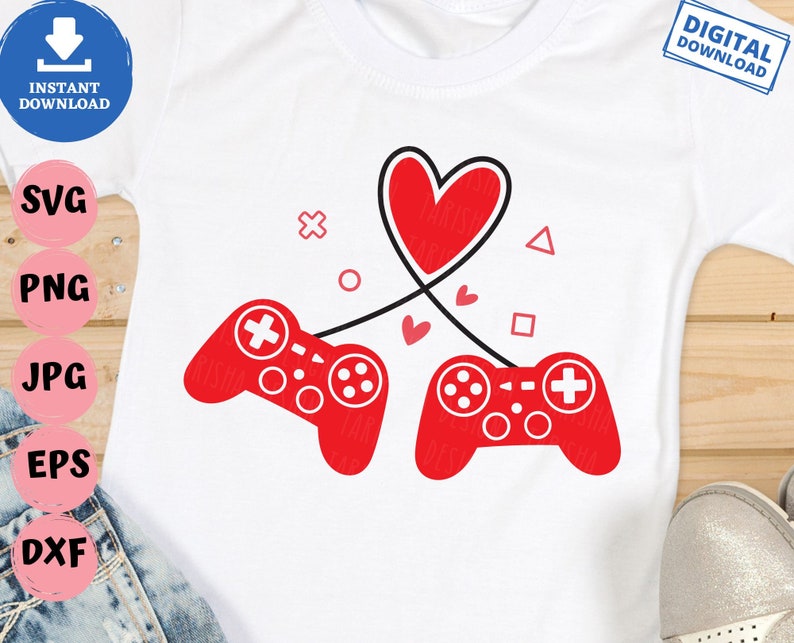 Gamer Valentine Heart Svg, Video Game Valentine Svg, Funny Valentine ...