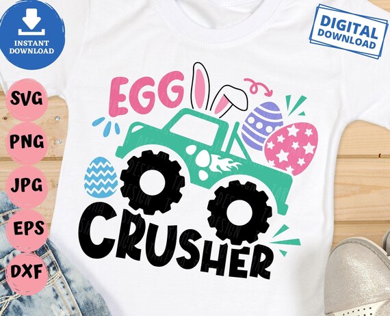 Monster Truck With Easter Egg Svg Egg Crusher Svg Boy Easter - Etsy