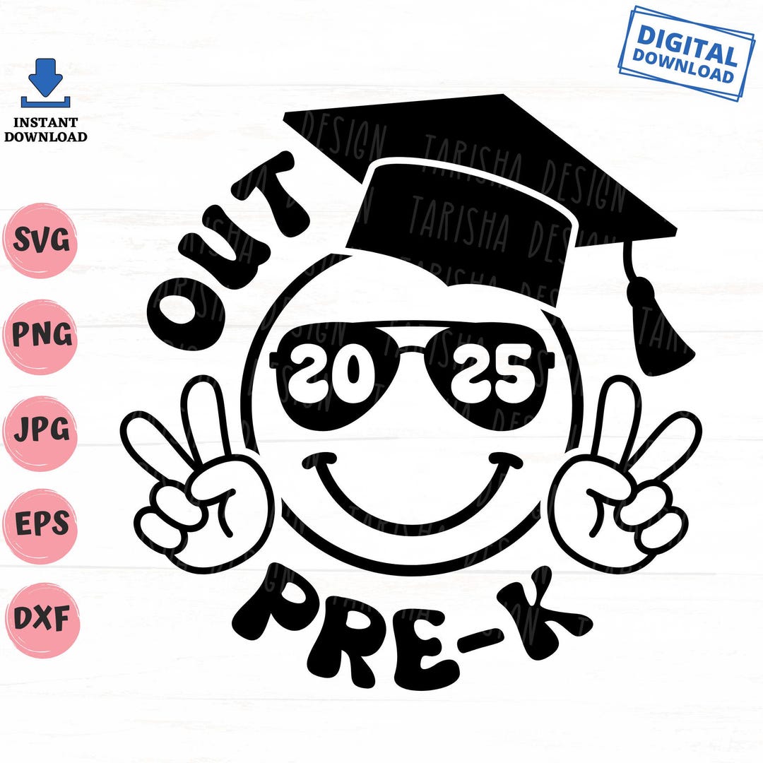 Peace Out Pre-k 2025 Groovy Retro Svg, Peace Out Preschool Svg ...