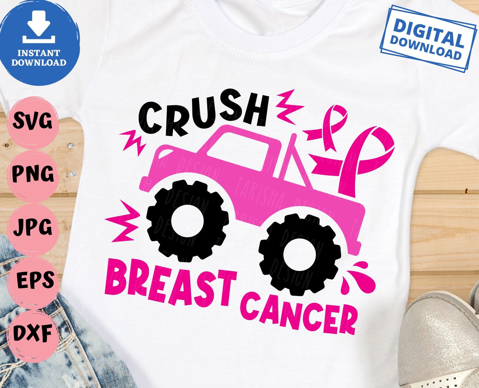 Crush Breast Cancer Monster Truck Svg, Breast Cancer Monster Truck Svg ...