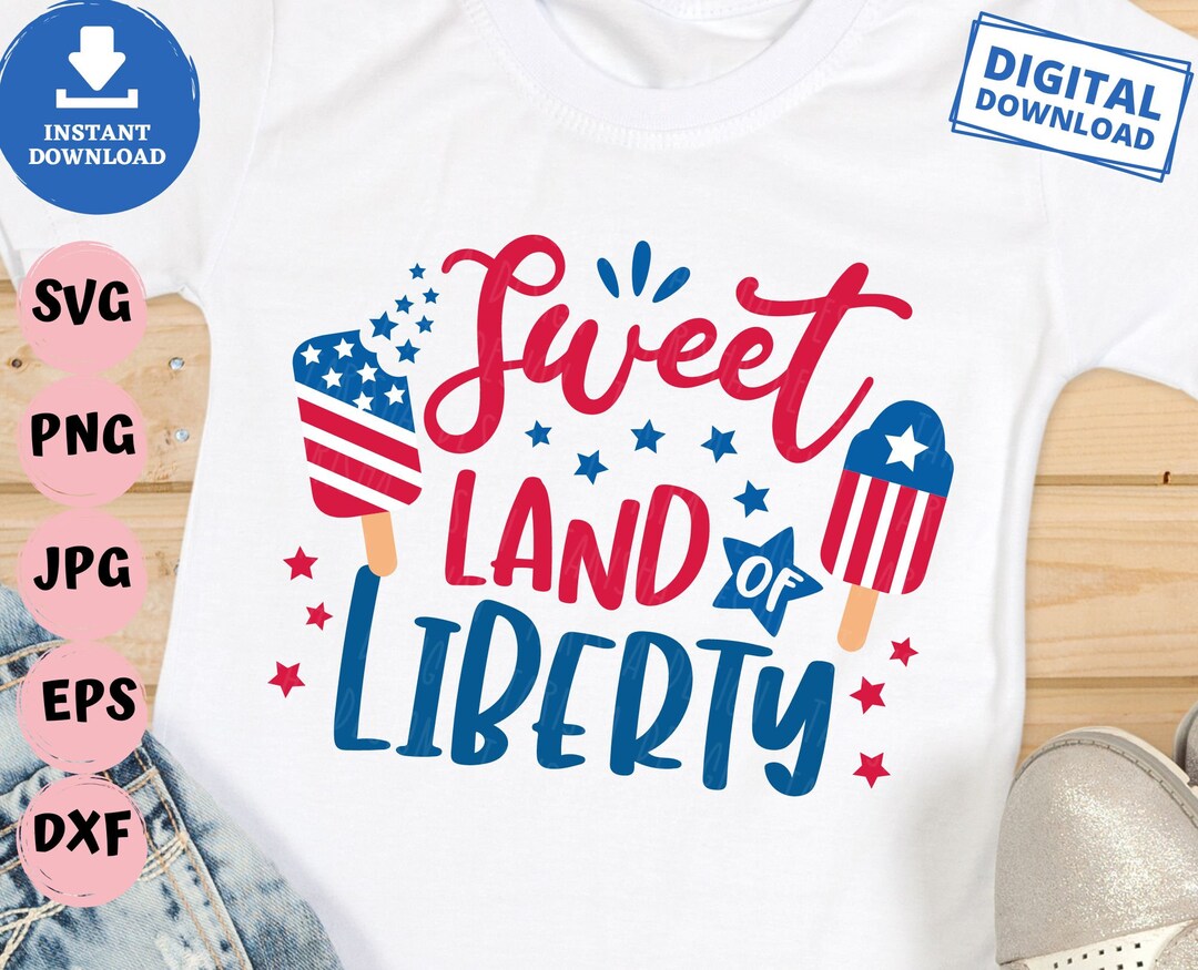 Sweet Land of Liberty Svg, Sweet Land of Liberty With American Flag ...