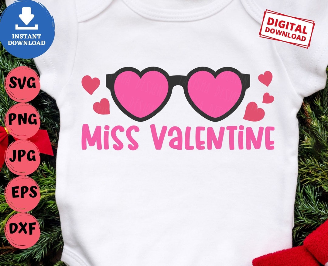 Miss Valentine Svg, Girl Valentine Svg, Kids Valentine Shirt Svg, Girl ...