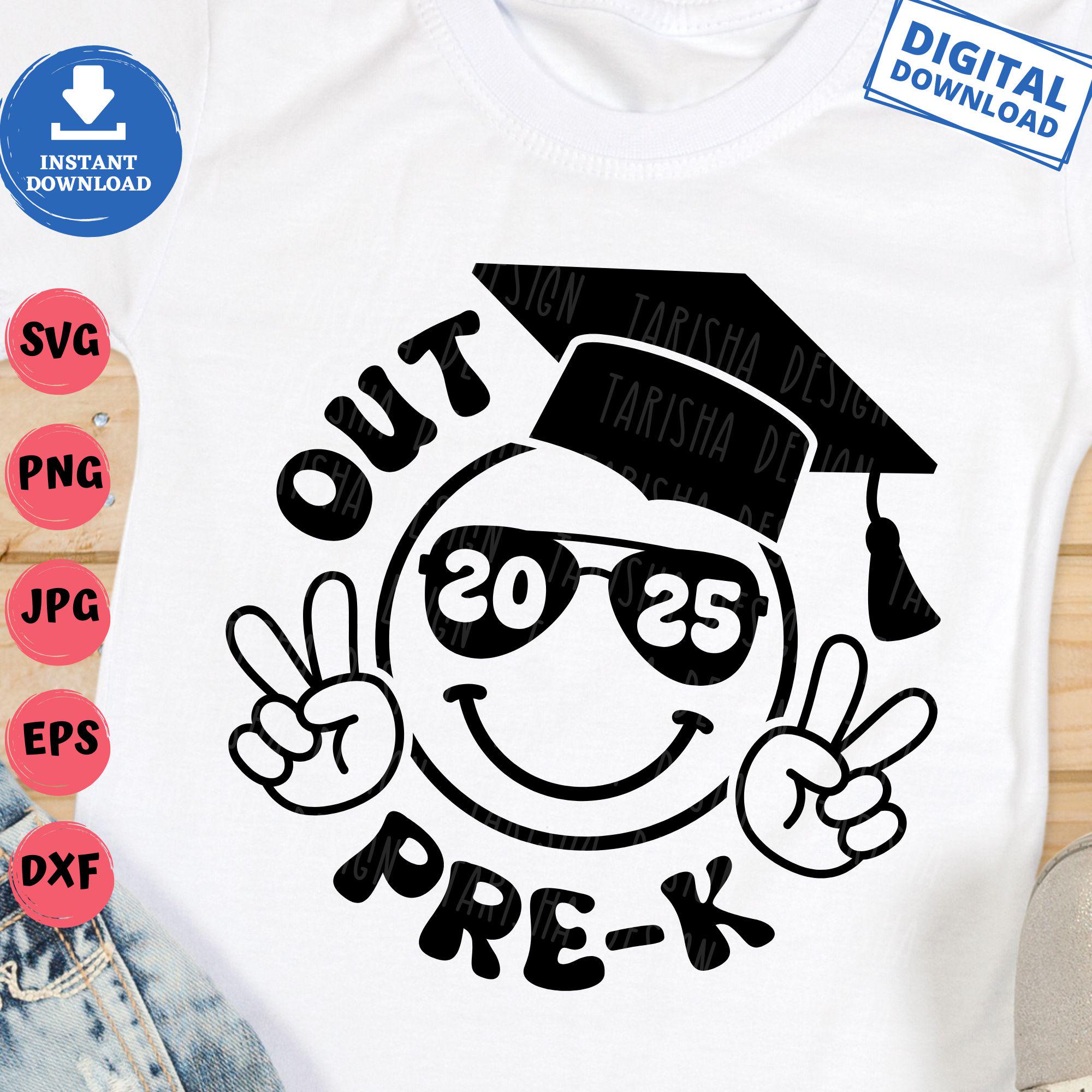 Peace Out Pre-k 2025 Groovy Retro Svg, Peace Out Preschool Svg ...