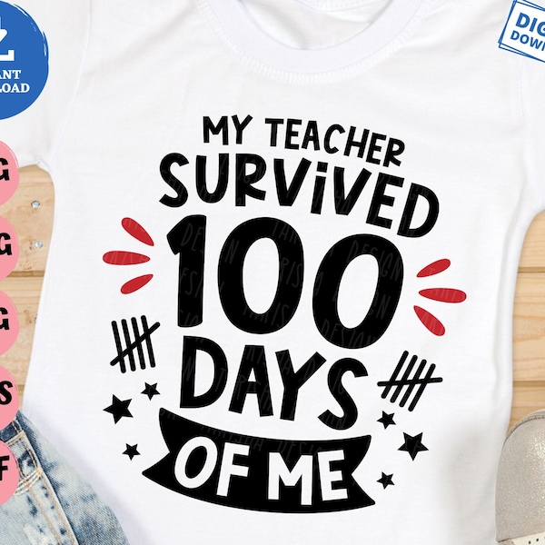 My Students Survived 100 Days of Me Svg - Etsy