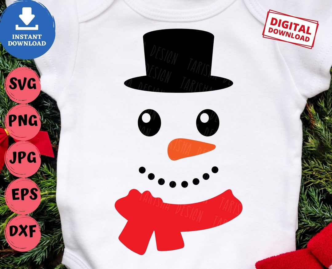 Boy Snowman Face With Hat Svg, Boy Snowman Face Svg, Christmas Snowman ...