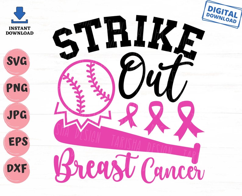 Strike Out Breast Cancer Svg Strike Out Breast Cancer Breast - Etsy