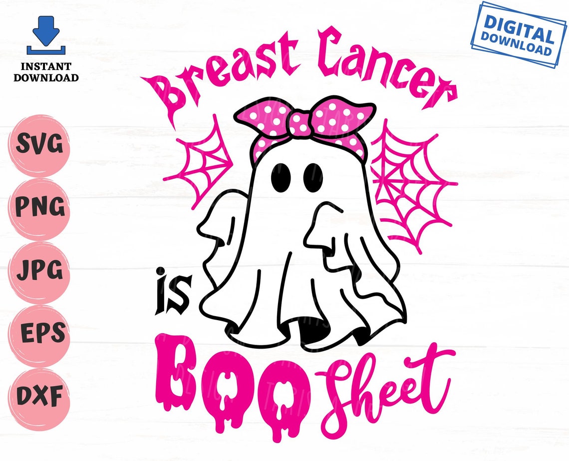 Breast Cancer is Boo Sheet Svg Breast Cancer Awareness Svg - Etsy