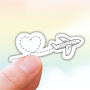 Airplane Love Destination Sticker, Love Travels Sticker, Long Distance ...