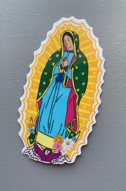 Virgin Mary Vinyl Sticker Water Bottle Sticker Laptop - Etsy