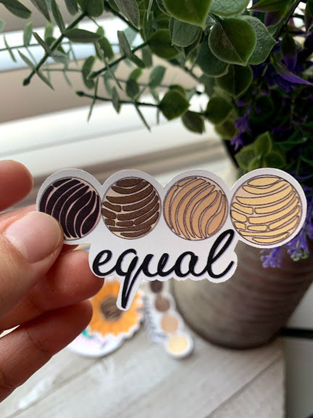 Equal Conchas Sticker/mexican Stickers/concha Bread/positive Sticker ...