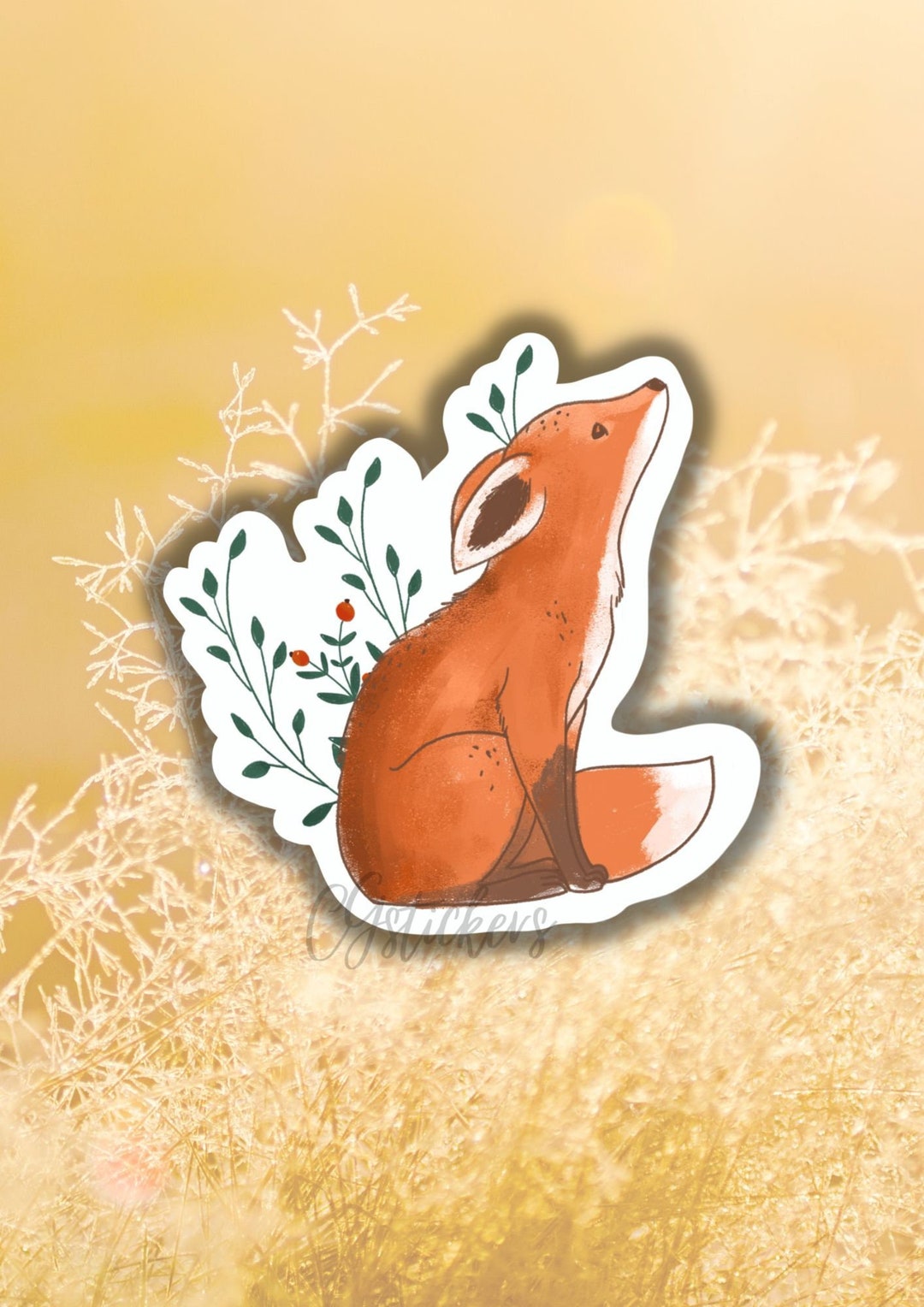 Fox Vinyl Sticker, Laptop Stickers, Decals for Laptop, Water Bottle ...