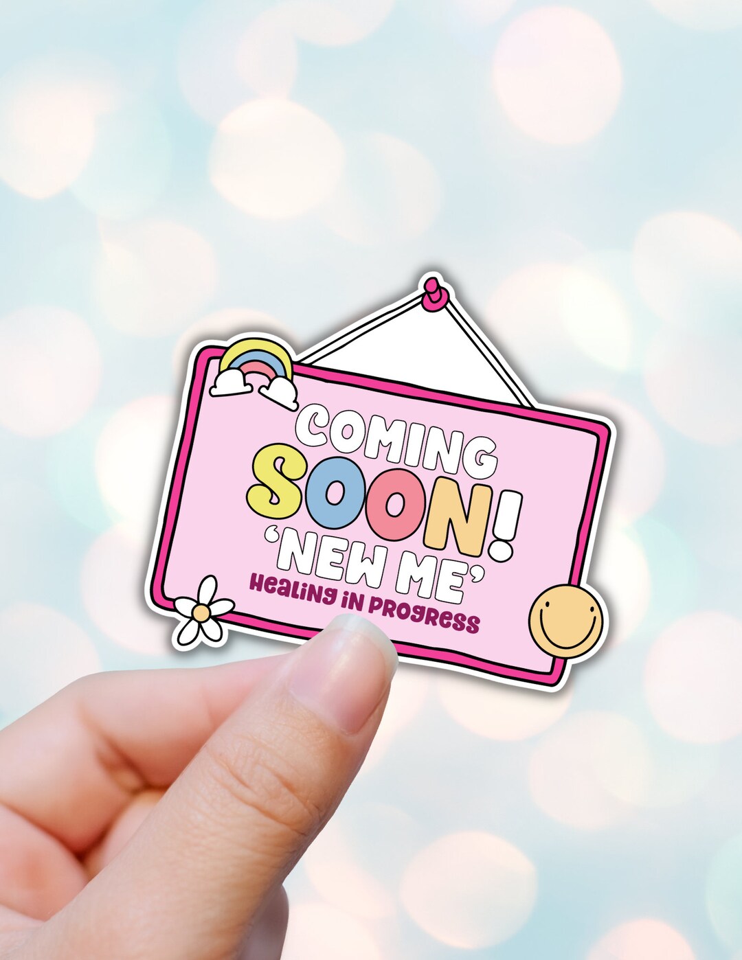 Coming Soon New Me Sticker, Quote Stickers, Motivational, Y2k, Laptop ...