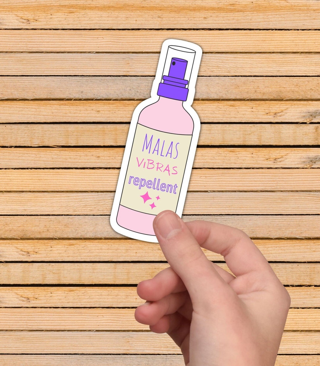 Malas Vibras Repellent Sticker, Vinyl Sticker, Spanish Sticker, Latina ...
