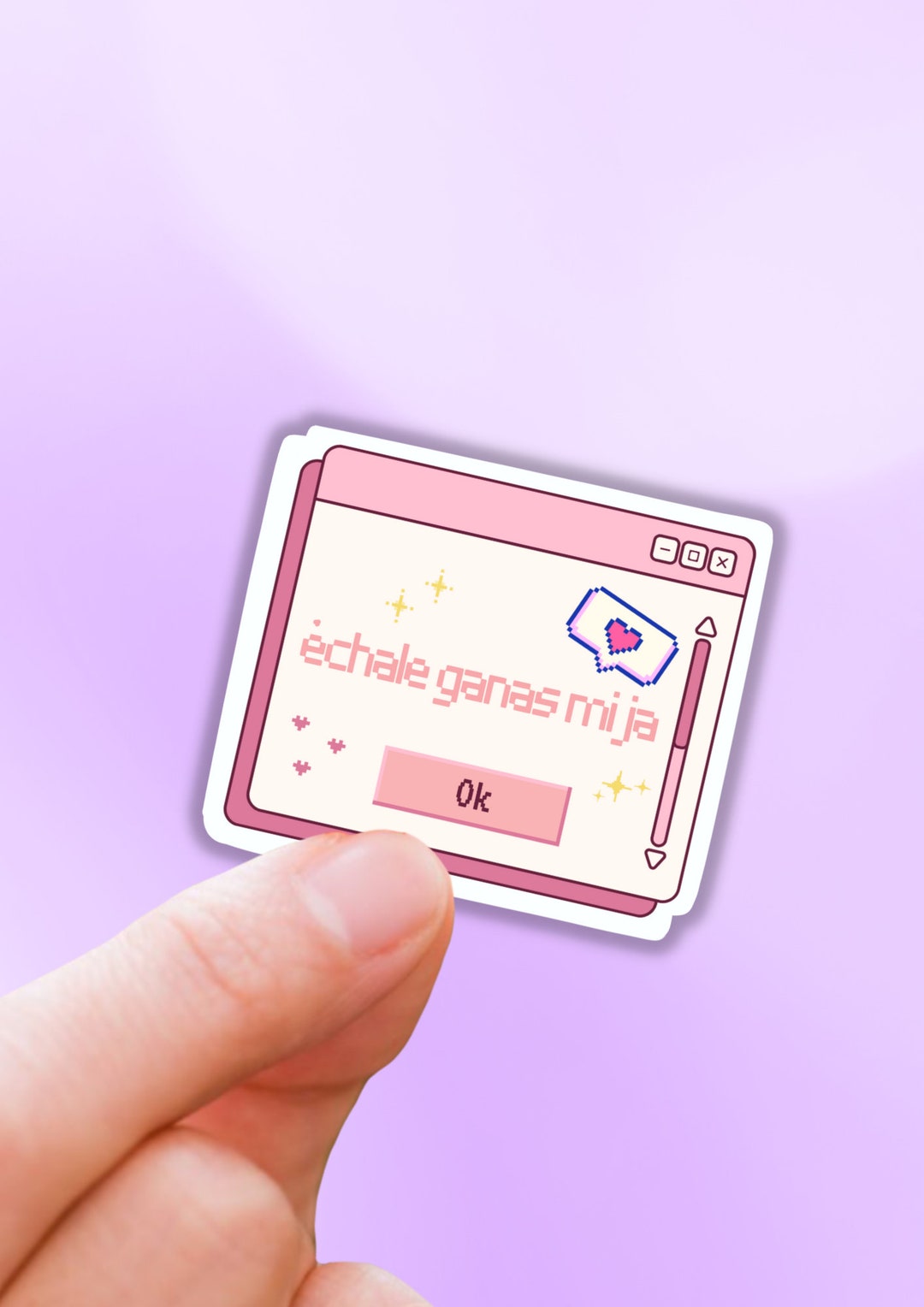Echale Ganas Mija Pixel Window Vinyl Sticker Latina Phrase Motivational ...