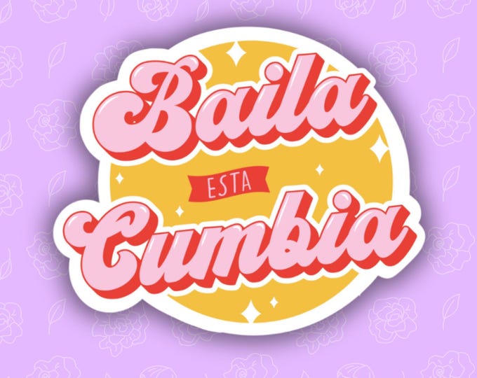Baila Esta Cumbia Latina Water Resistant Sticker, Laptop Decals ...
