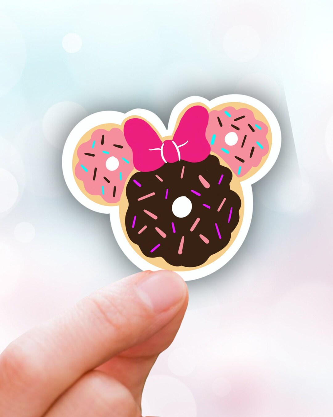 Donut Mouse Vinyl Sticker, Aesthetic Stickers, Laptop Decals, Water ...