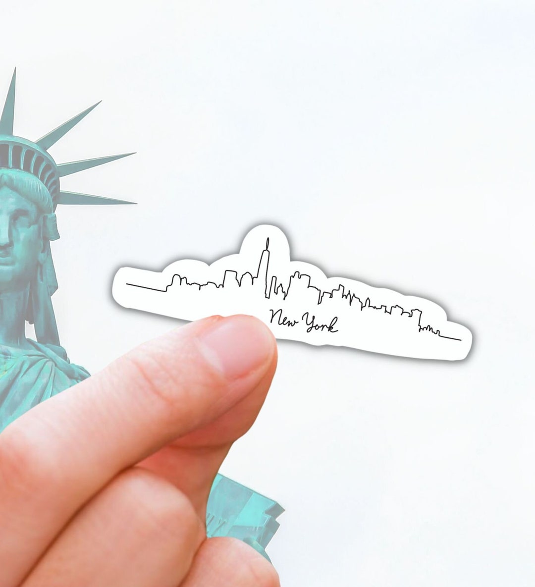 New York Skyline Vinyl Sticker, Manhattan,laptop Decals, Waterbottle ...