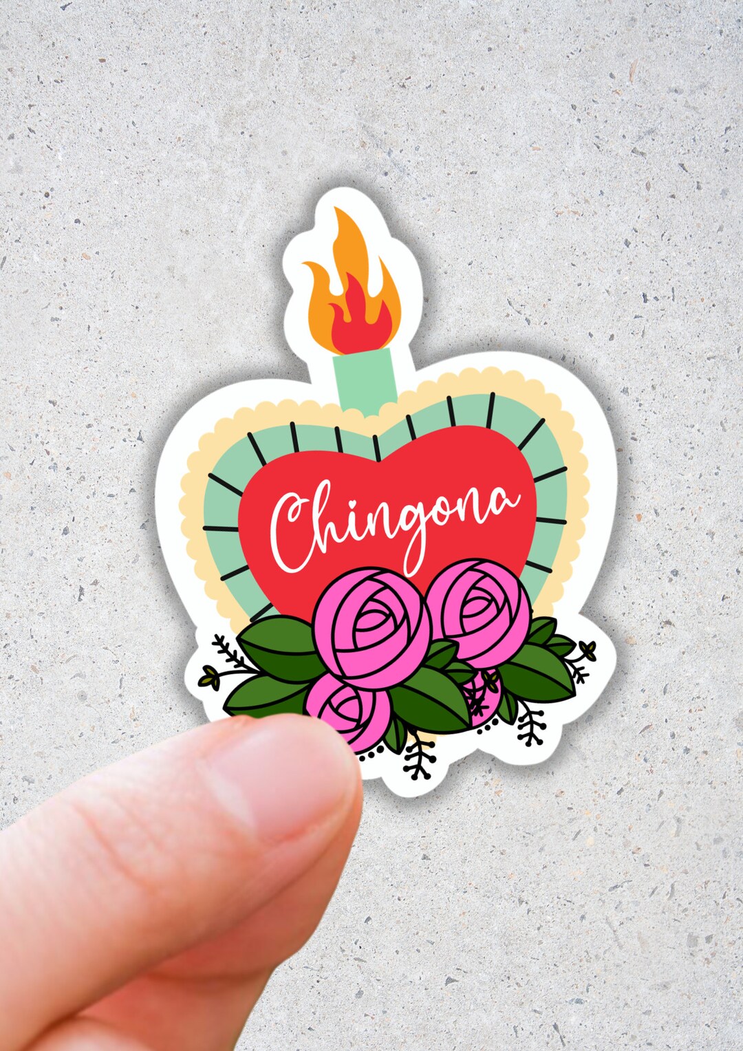 Chingona Sacred Heart Vinyl Sticker,spanish Stickers,motivational ...
