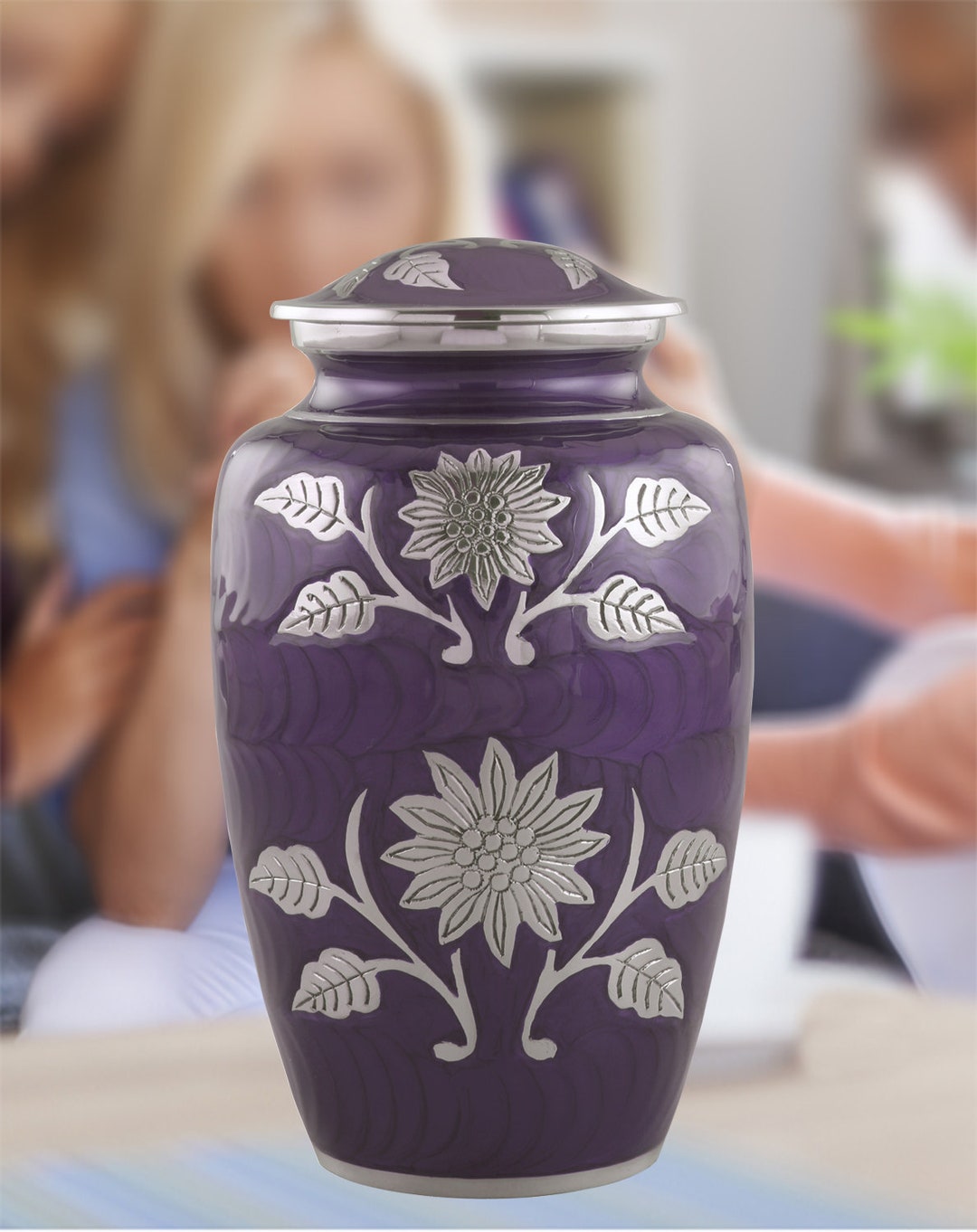 Purple Sunflower Cremation Urn for Human Ashes Funeral & Memorial ...