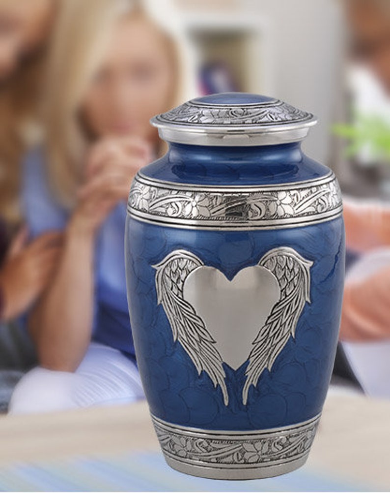 Angel Wings Urn Blue Loving Angel Cremation Urn Large Urn - Etsy