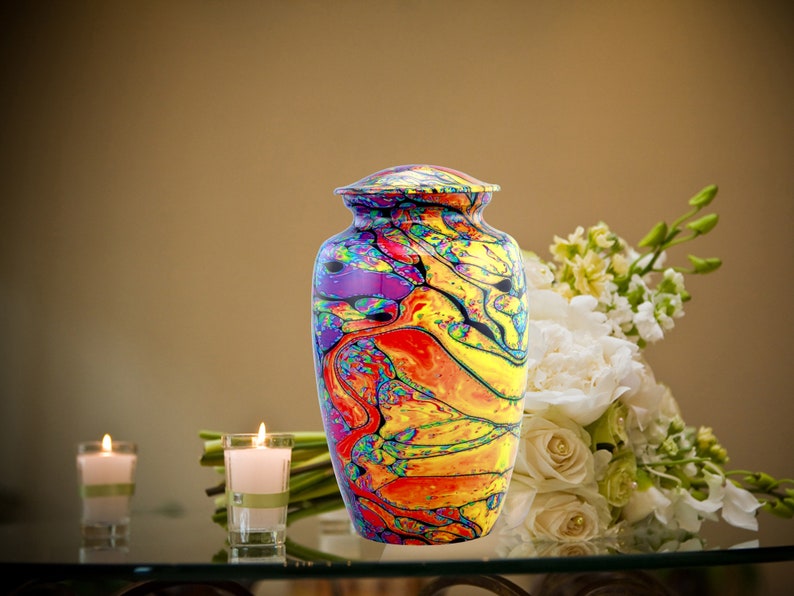 Modern Print Urn Colorful Cremation Urn for Ashes Modern - Etsy