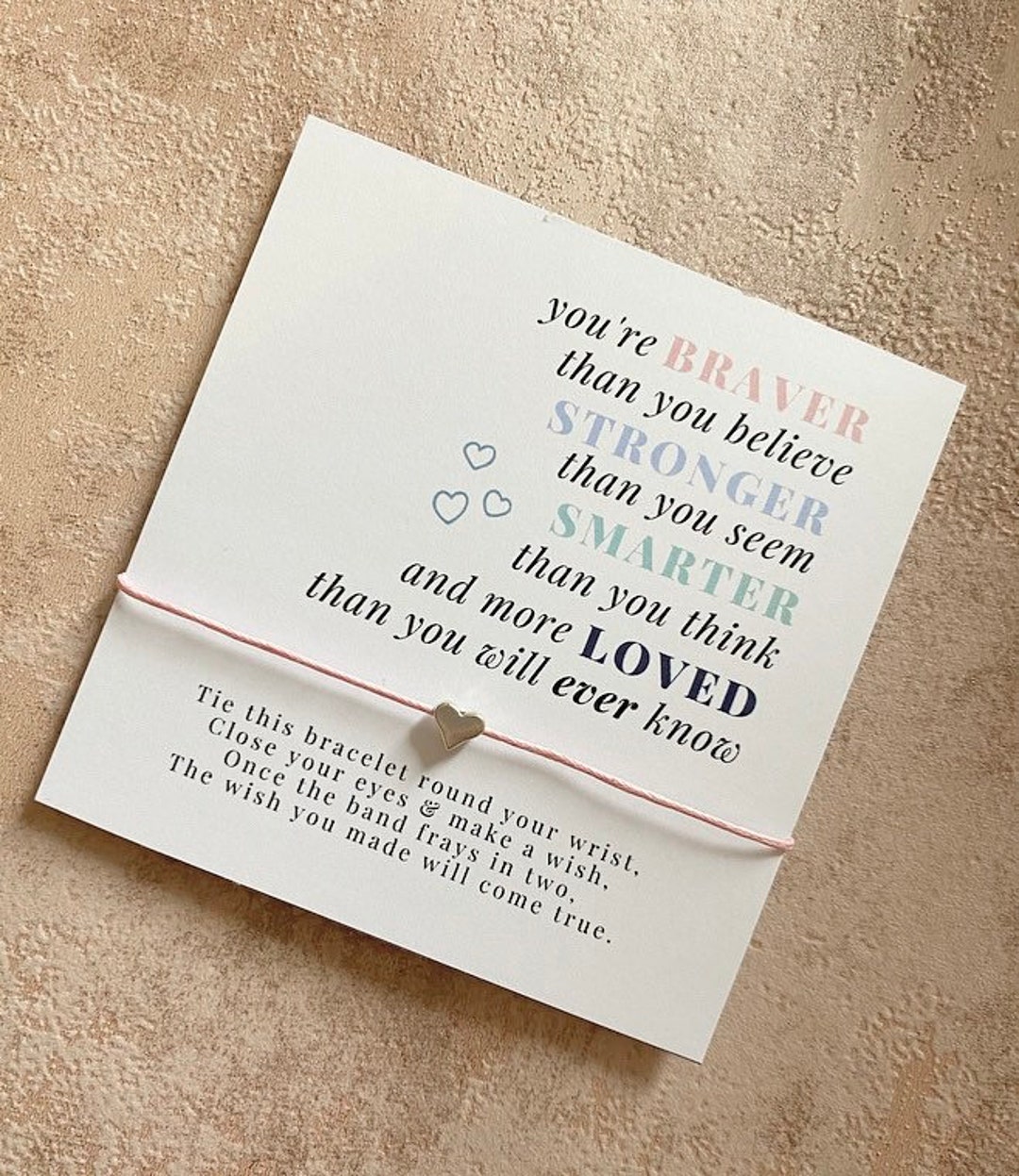 Wish String Bracelet: más valiente, más fuerte, más inteligente, amado ...