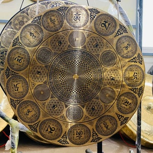 50cm -100cm Fancy Handmade Gong- Made in Nepal- Chakras of Mantras ...