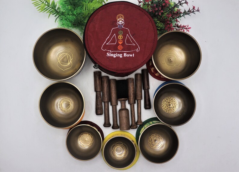 Set of 7 Chakra Singing Bowls Tibetan Singing Bowls Handmade - Etsy