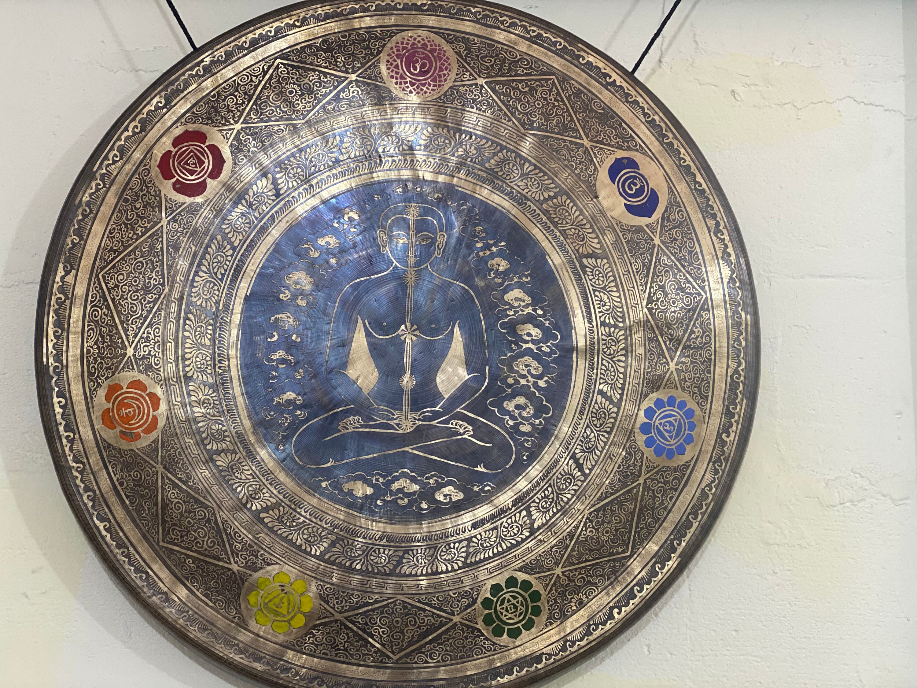 Extra Large Seven Chakra Carving Sound Healing Tibetan Gong From Nepal ...
