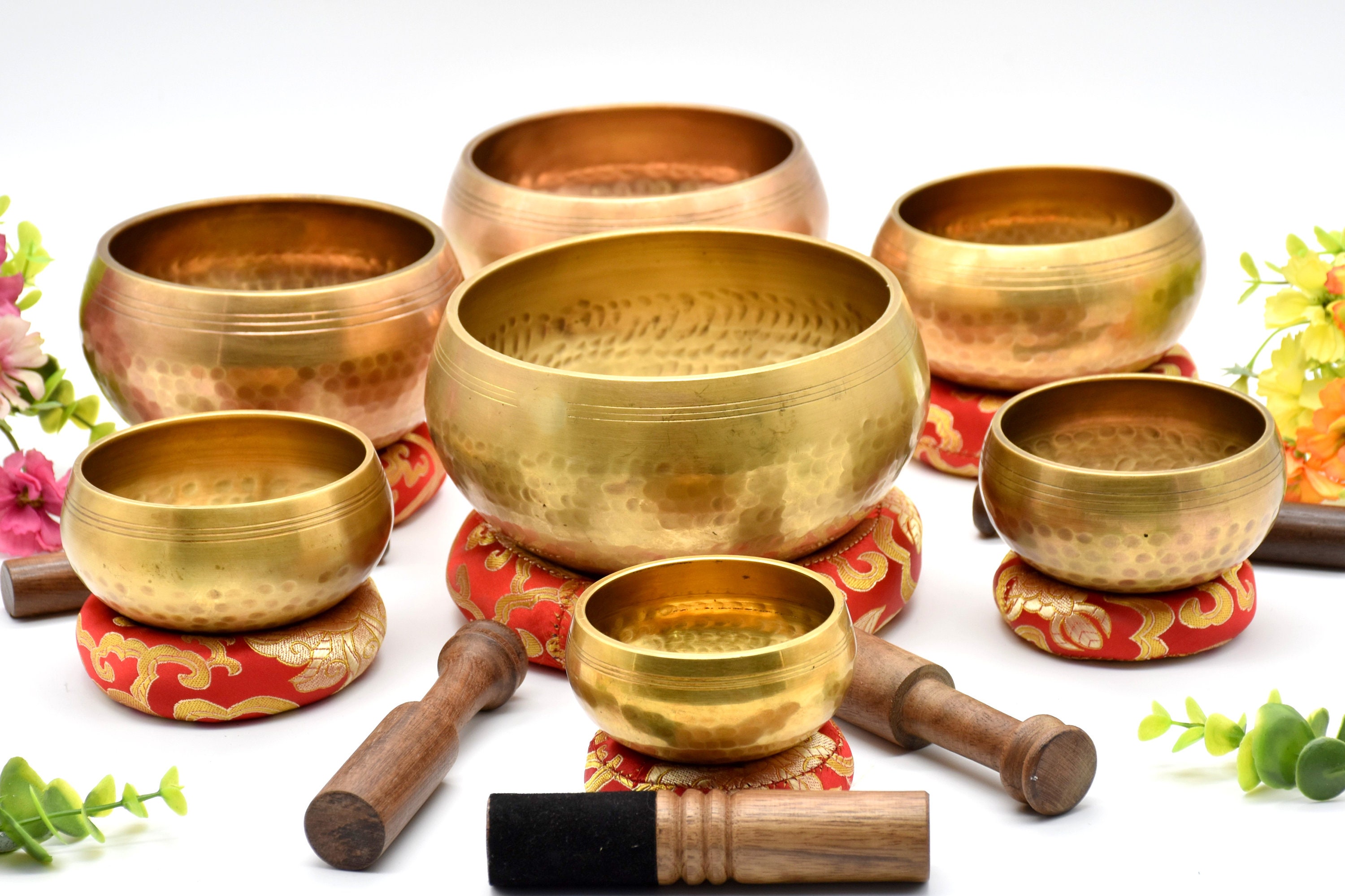 Hand Hammered Singing Bowl Set of Seven Tibetan Singing Bowl - Etsy