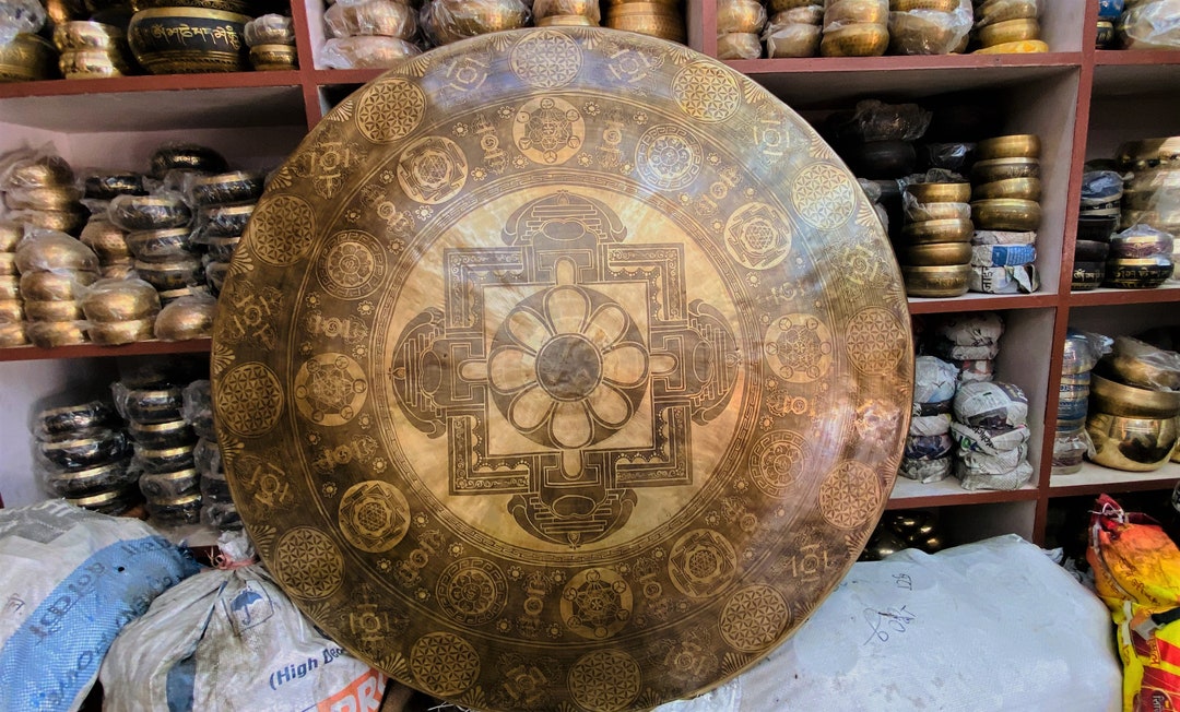 Large Chakra Gong Bell – Tibetan Handmade Meditation Gong, 39 Inch - Etsy