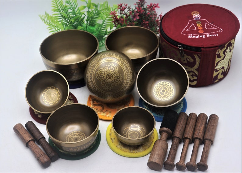 Set of 7 Chakra Singing Bowls Tibetan Singing Bowls Handmade - Etsy