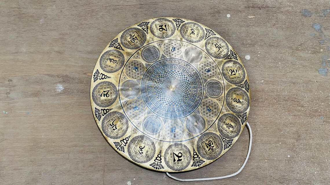 50cm -100cm Fancy Handmade Gong- Made in Nepal- Chakras of Mantras ...