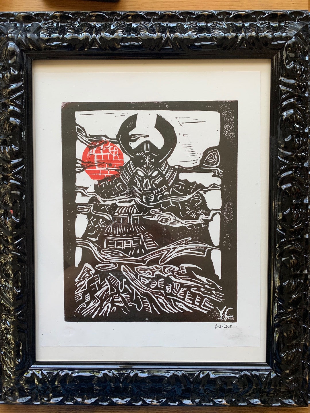 Japanese Samurai Print | 8 X 10 Block Print | Japanese Art | Original ...