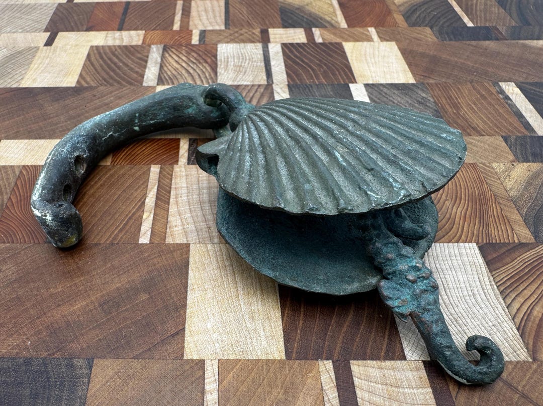 William Boogar Bronze Scallop Shell Bell, Dolphin Hanger, Seahorse ...
