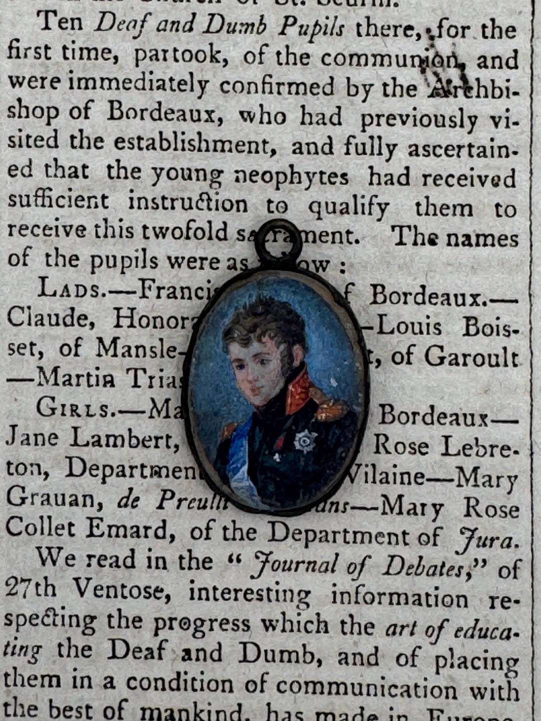 Antique Louis Philippe Miniature Portrait of a Dashing Young French ...