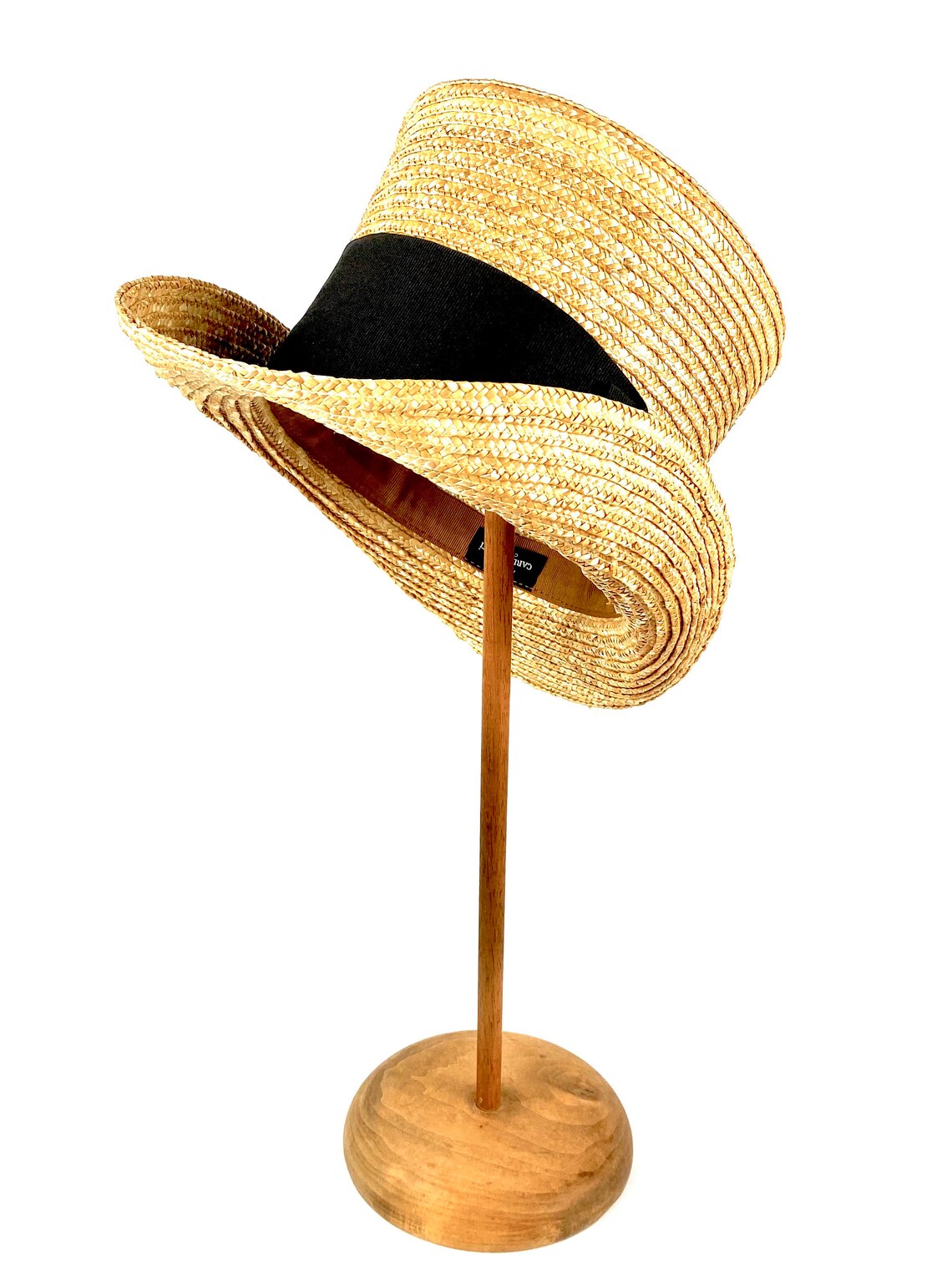 Oversized Straw Top Hat With Black Ribbon: Extra Large Brim - Etsy