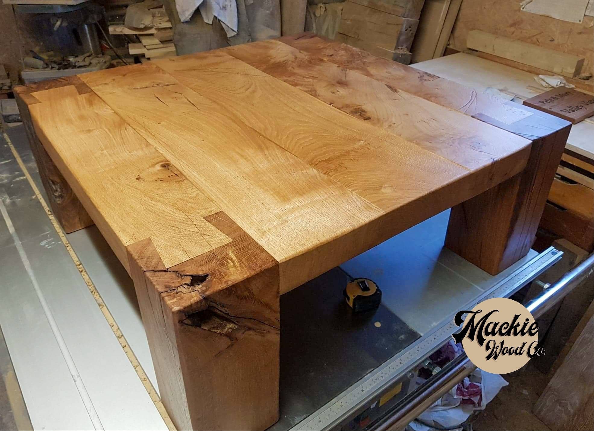 Luxury Bespoke Handmade Rustic Oak Coffee Table, Handcut Dovetail ...