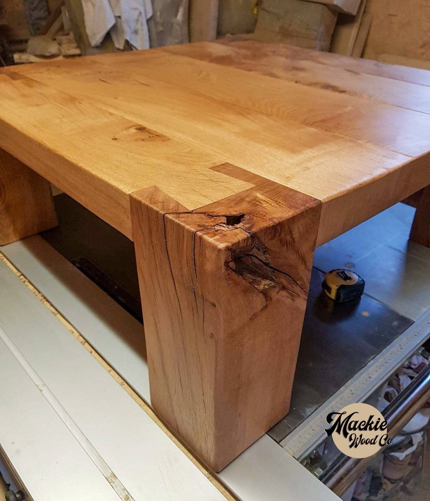 Luxury Bespoke Handmade Rustic Oak Coffee Table, Handcut Dovetail ...