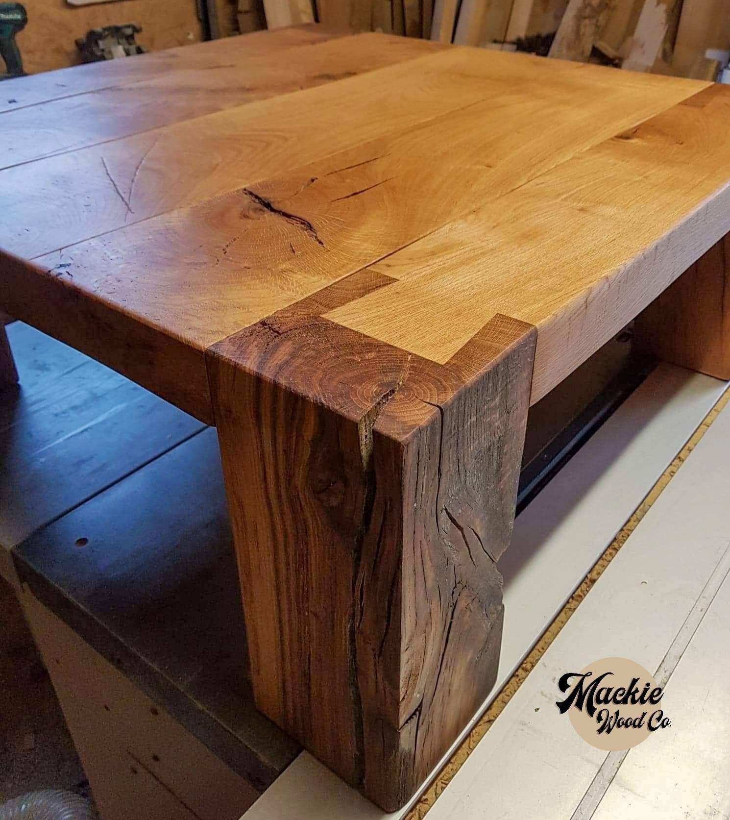 Luxury Bespoke Handmade Rustic Oak Coffee Table, Handcut Dovetail ...
