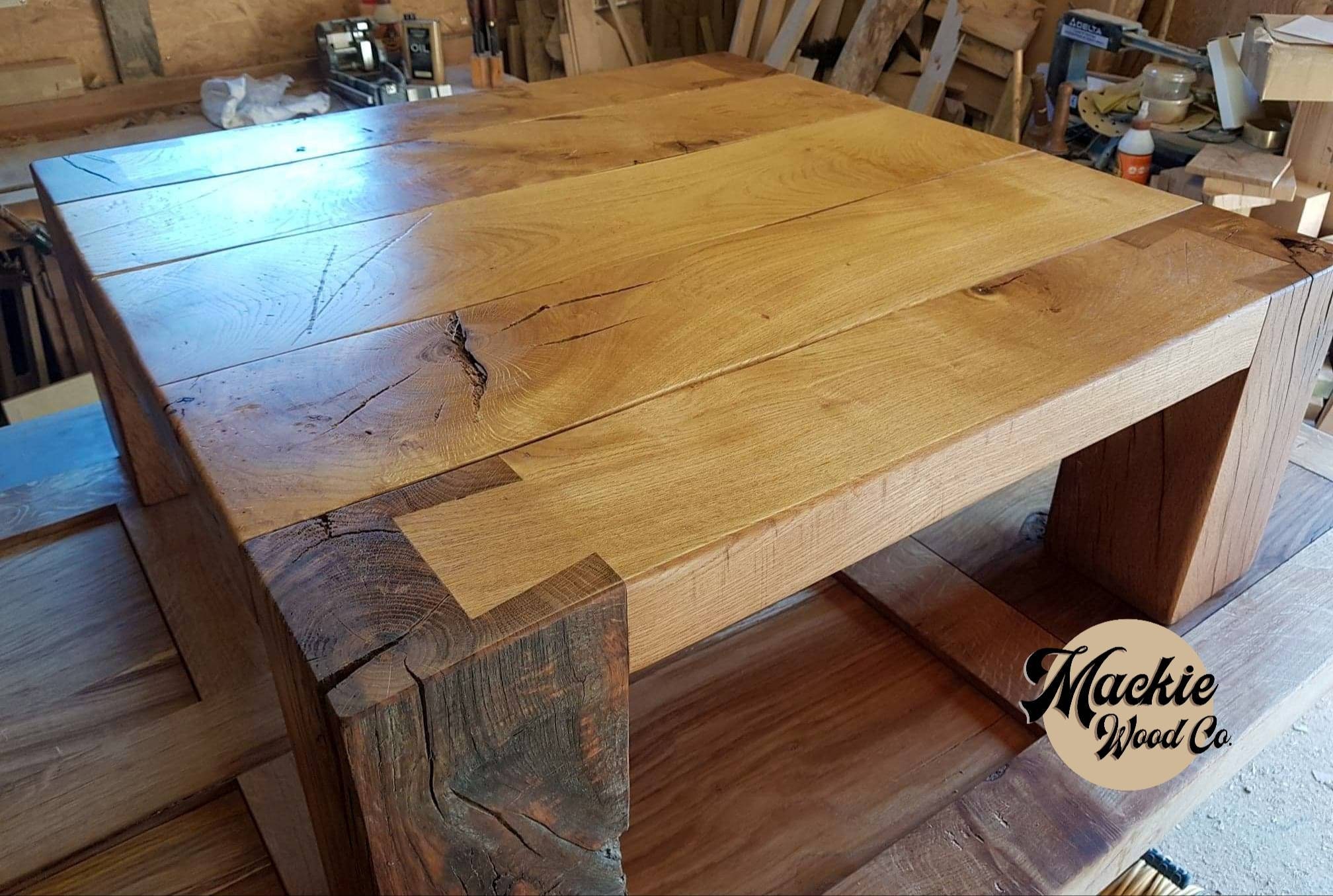 Luxury Bespoke Handmade Rustic Oak Coffee Table, Handcut Dovetail ...