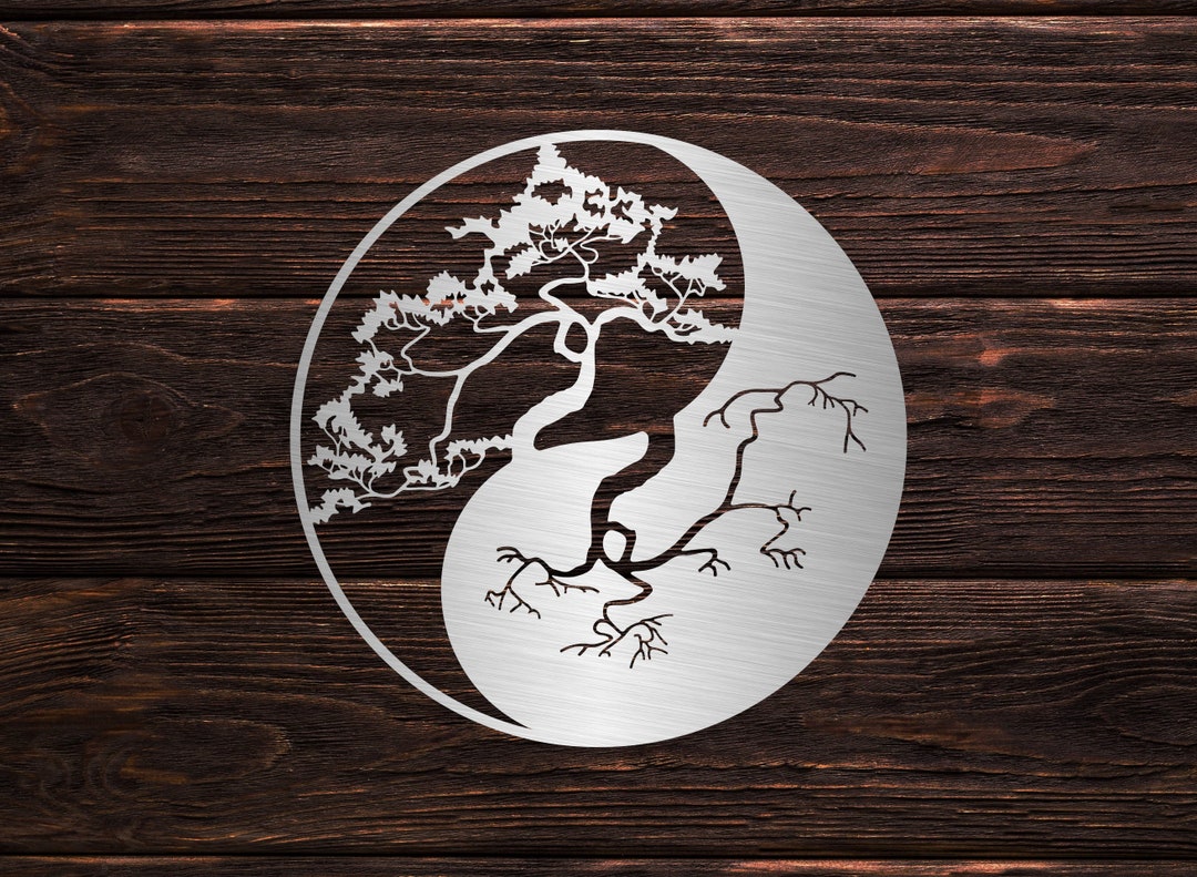Metal Bonsai Tree of Life Yin Yang Sign - Etsy