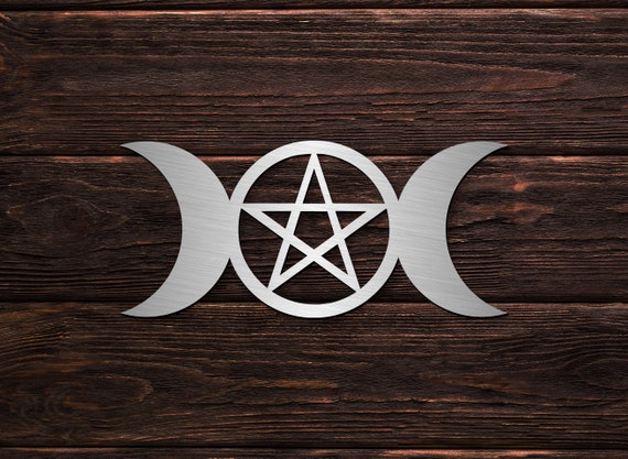 Triple Moon Pentagram Metal Sign - Etsy