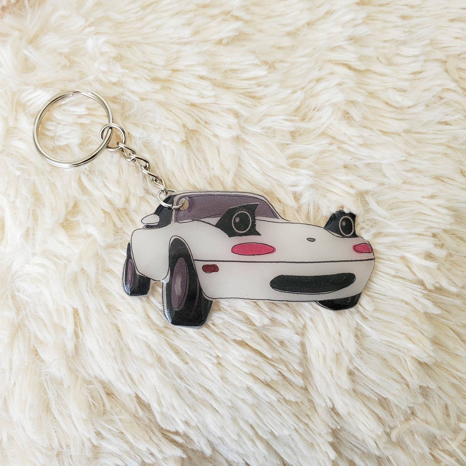 HANDMADE Blushing Miata Car Keychain Gold Plated Hooks - Etsy
