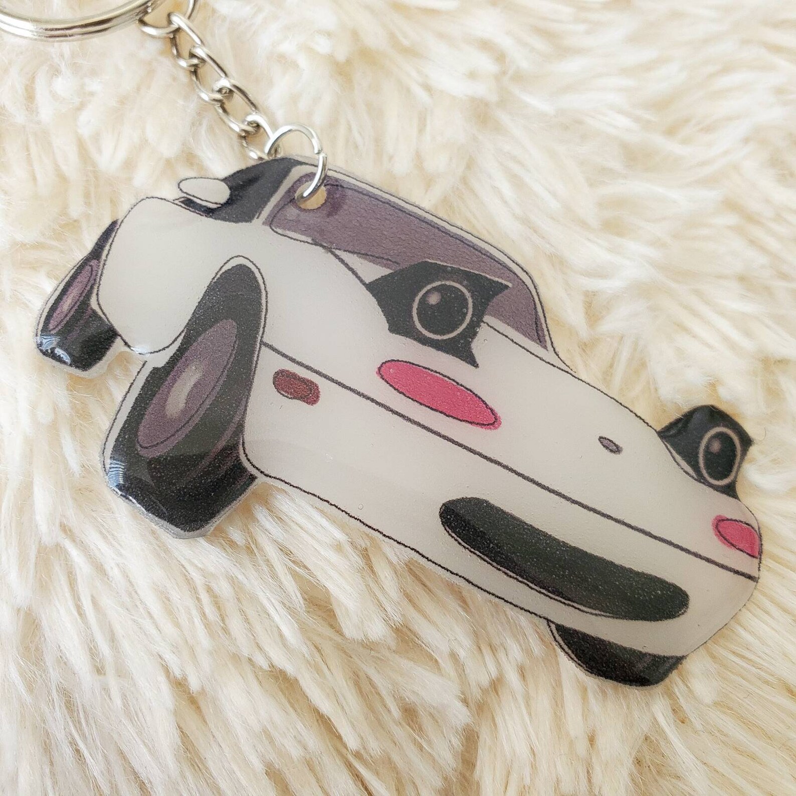 HANDMADE Blushing Miata Car Keychain Gold Plated Hooks - Etsy