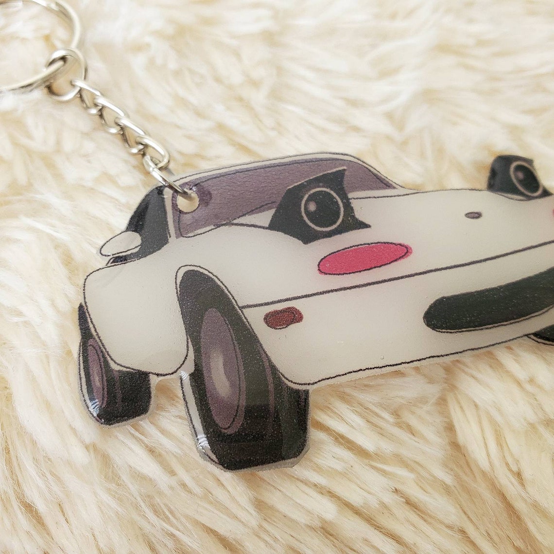 HANDMADE Blushing Miata Car Keychain Gold Plated Hooks - Etsy